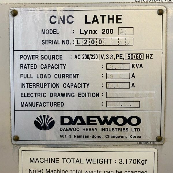 Used Daewoo Lynx 200 CNC Turning Center - MachineStation