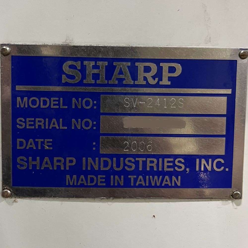 Used Sharp SV-2412S CNC Vertical Machining Center Mill (2006) | Precision Milling Machine
